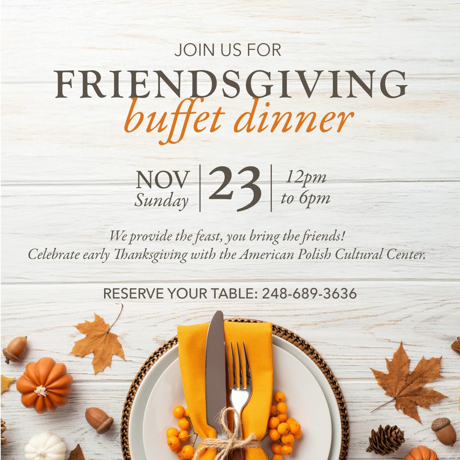 November 23, 2025 – Friendsgiving Buffet - Wawel Royal Castle Polish ...